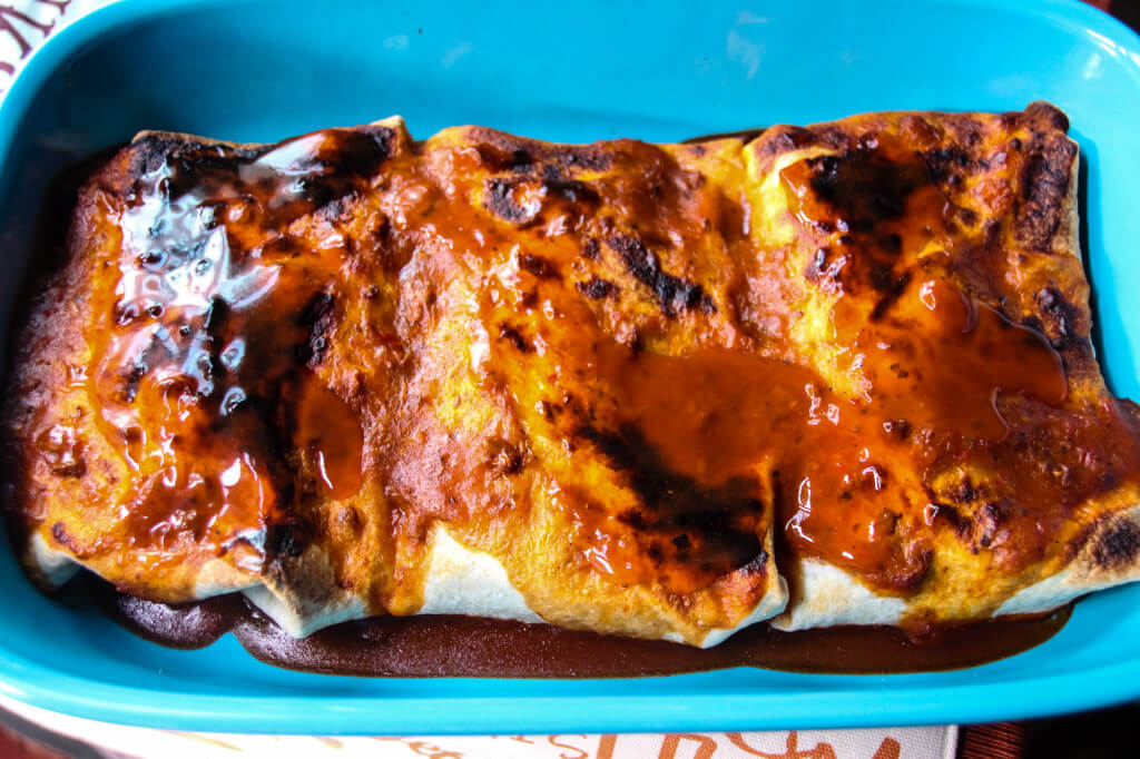 Smothered Burritos with Red Sauce and Queso Recipe