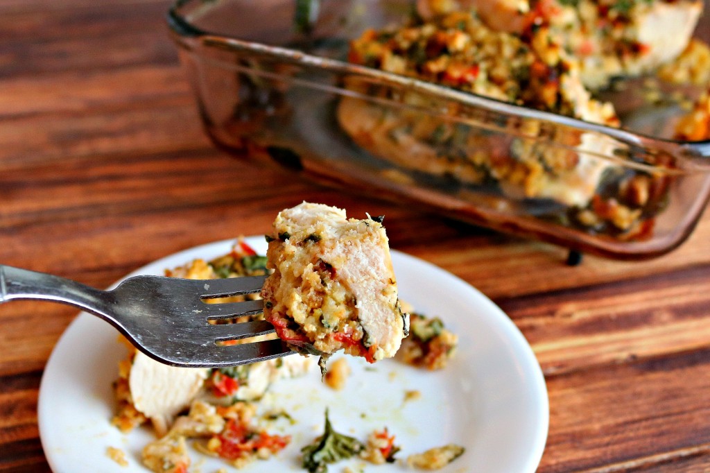 Spinach And Tomato Stuffed Ranch Chicken