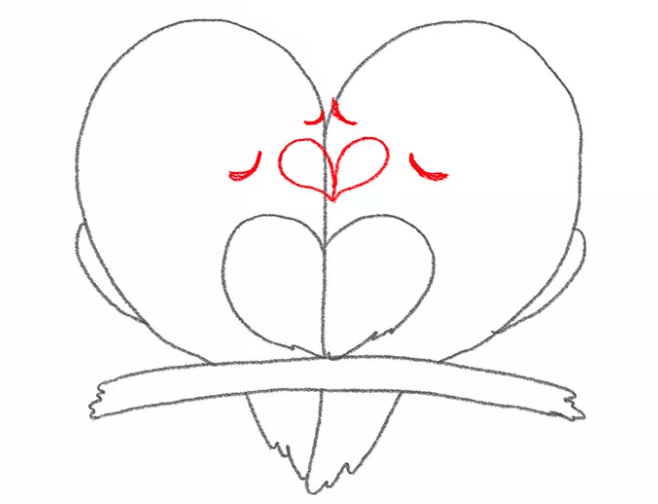 How to Draw Love Birds - 7 Easy Steps of Love Birds Drawing